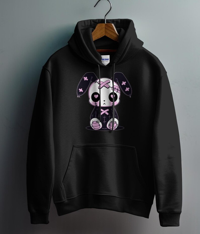 Creepy Cute Rabbit T-shirt, Yami Kawaii, Soft Goth Aesthetic, Edgy ...