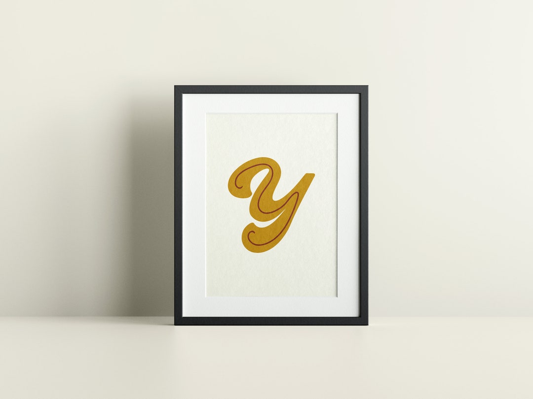 Letter Y DIGITAL PRINT, Cute Alphabet Wall Art for Learning or Design ...