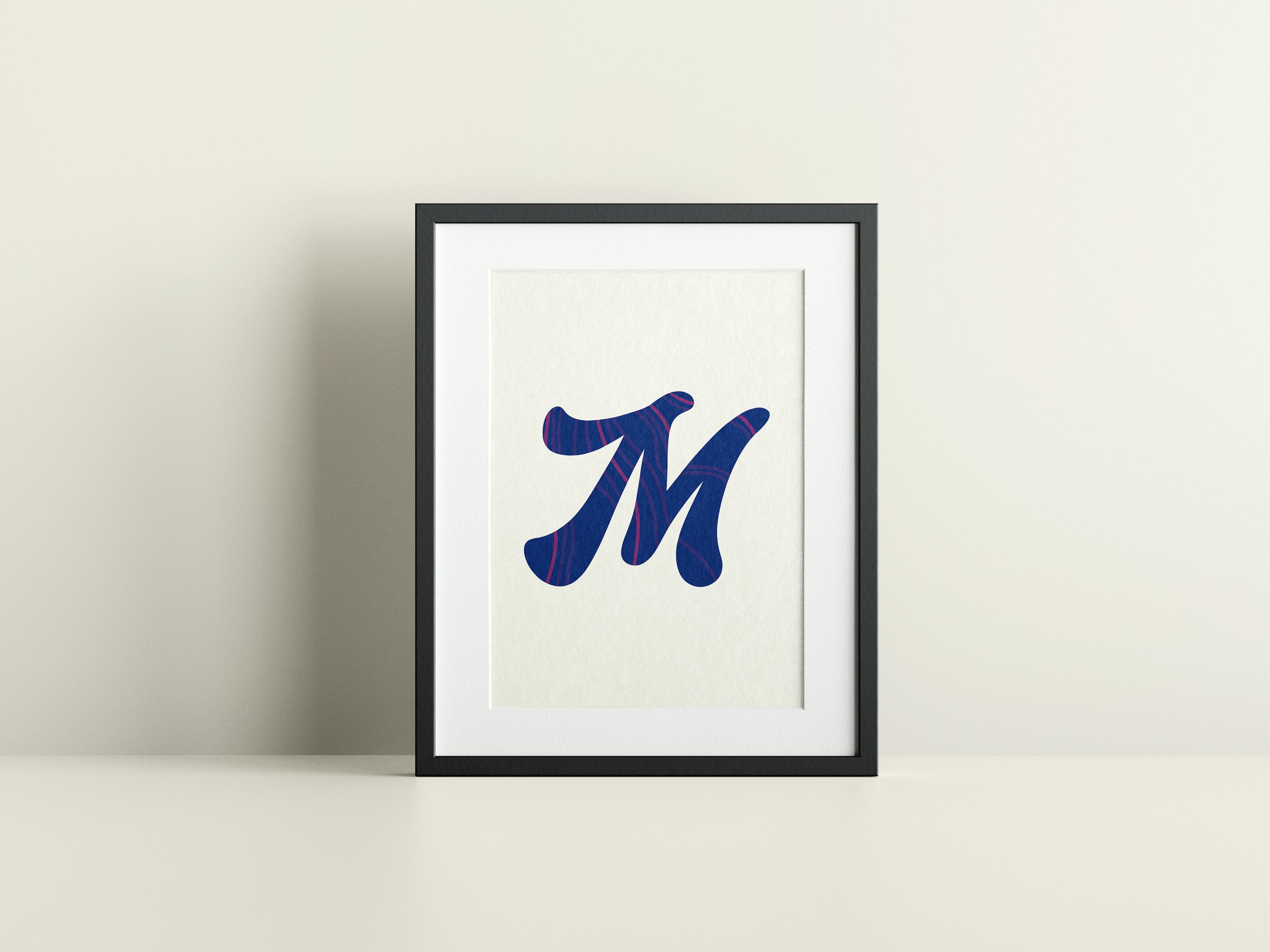 Letter M DIGITAL PRINT, Cute Alphabet Wall Art for Learning or Design ...