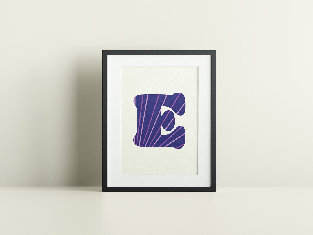 Letter E DIGITAL PRINT, Cute Alphabet Wall Art for Learning or Design ...