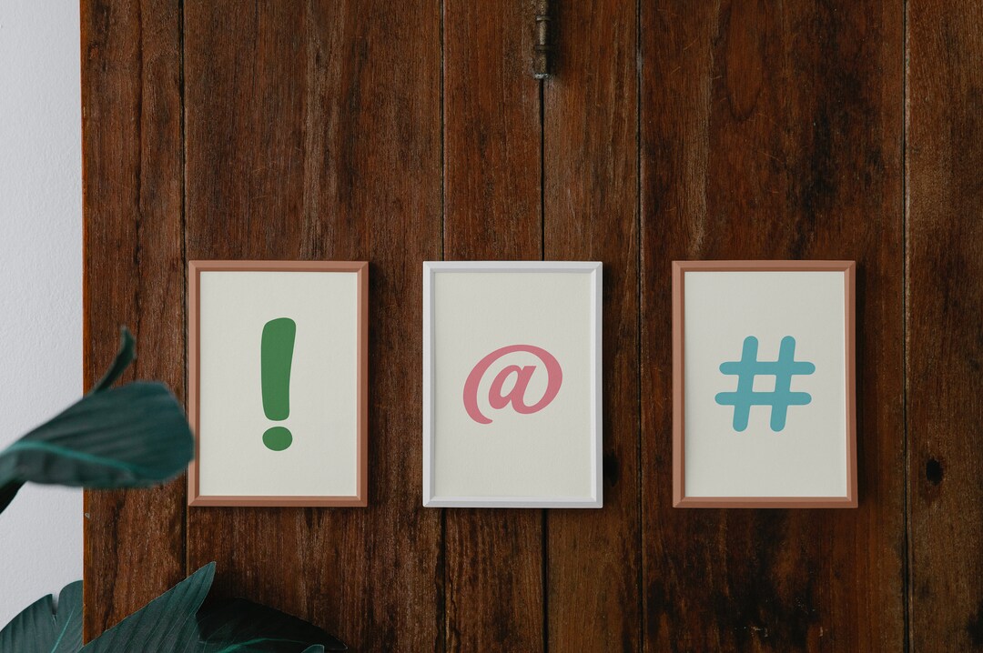 SYMBOL SET ! @ # (digital Prints), Full Set of 3 Symbols Poster Wall ...