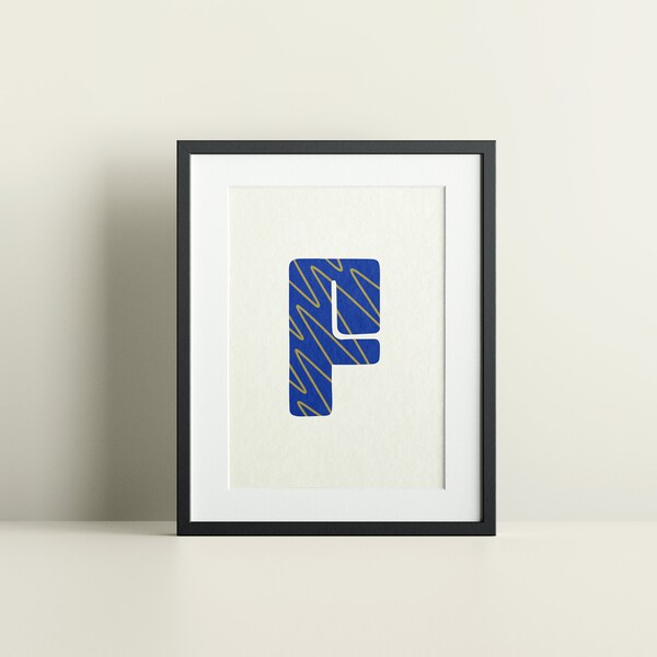 F Letter Print - Etsy
