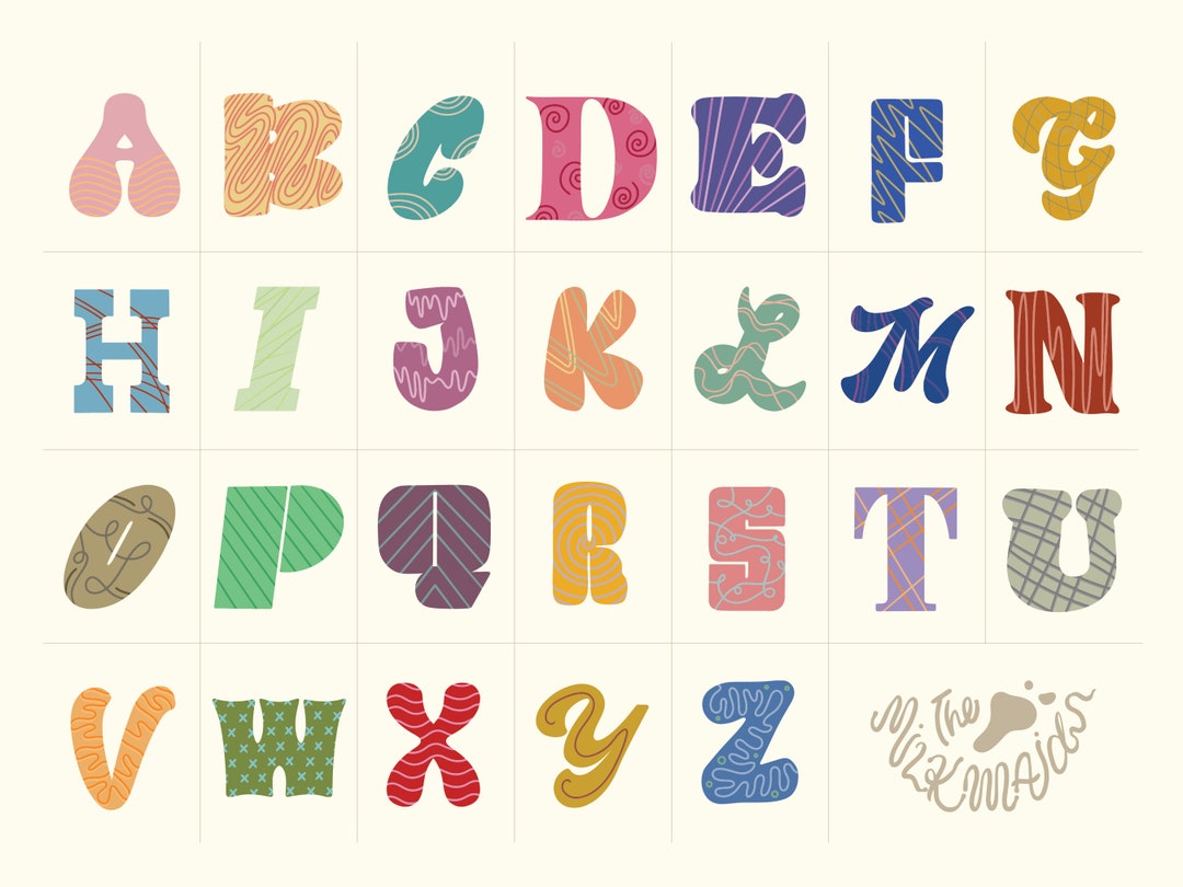 FULL ALPHABET (digital Prints), Full Set 26 Letters Wall Art for ...