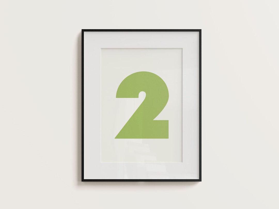 Number 2 DIGITAL PRINT, Cute Number Wall Art for Learning or Design ...