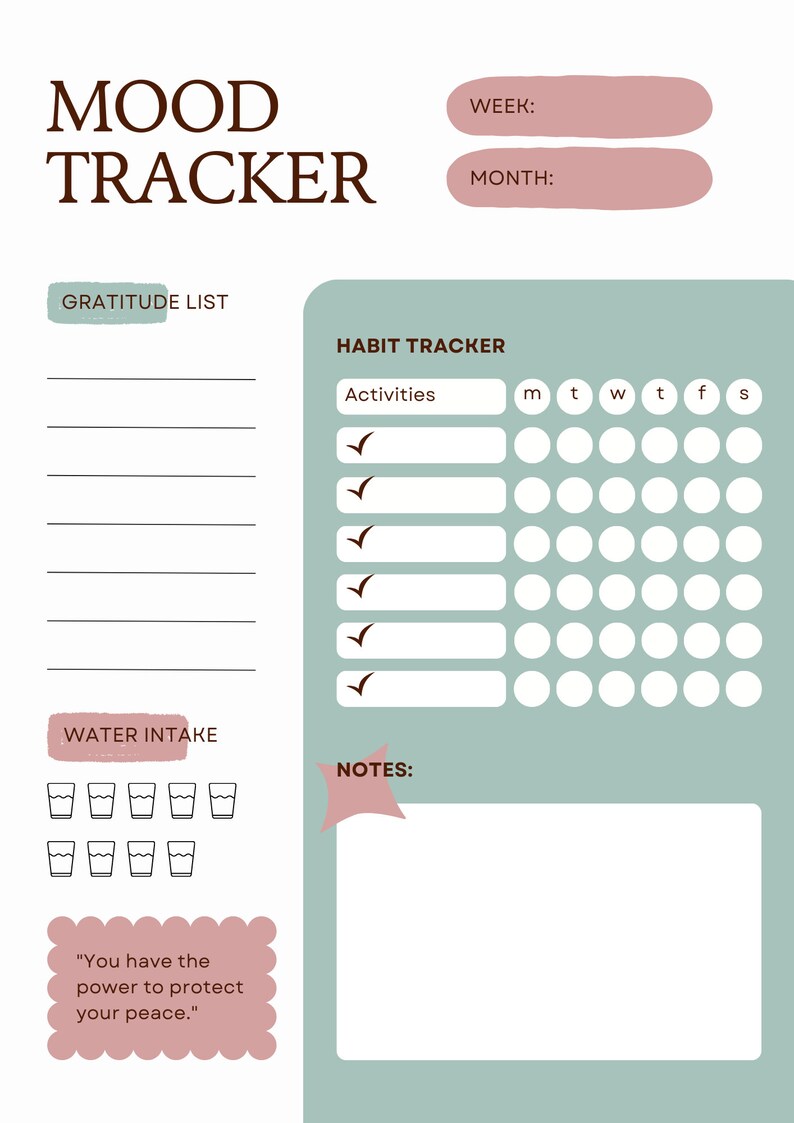 Mood Tracker Planner - Achieve Emotional Well-being and Boost ...