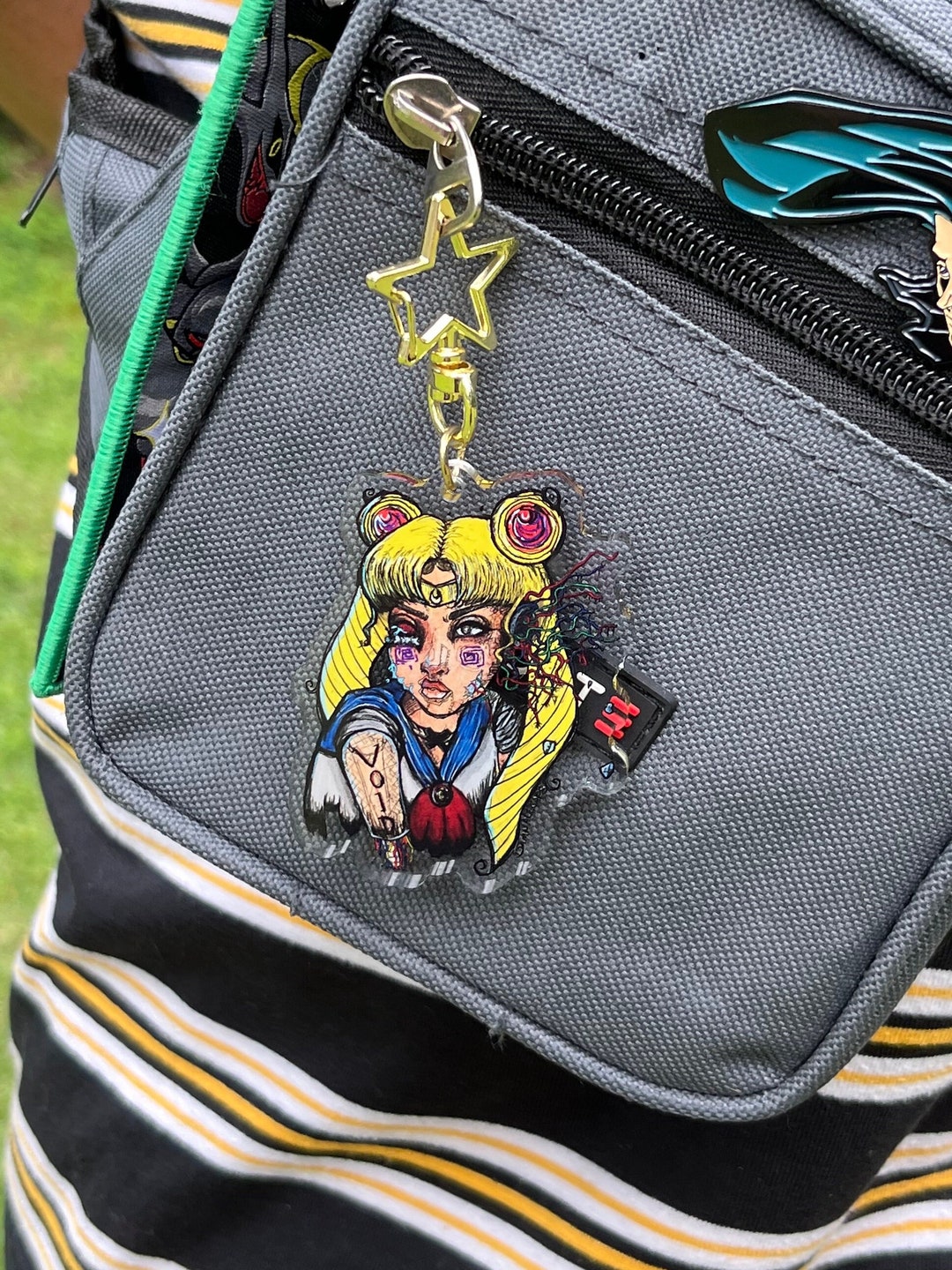 Robot Moon Princess Clear Acrylic Fanart Keychain Etsy