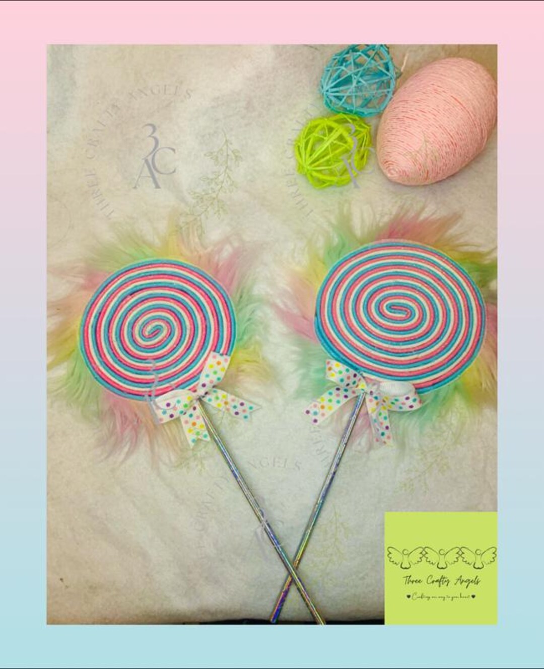 Faux Lollipops With Fury Edge for Wreaths - Etsy