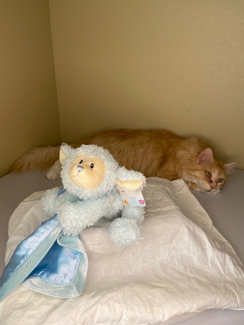 Fluffles Baby GUND Blue Lamb Stuffed Animal With Prayer - Etsy