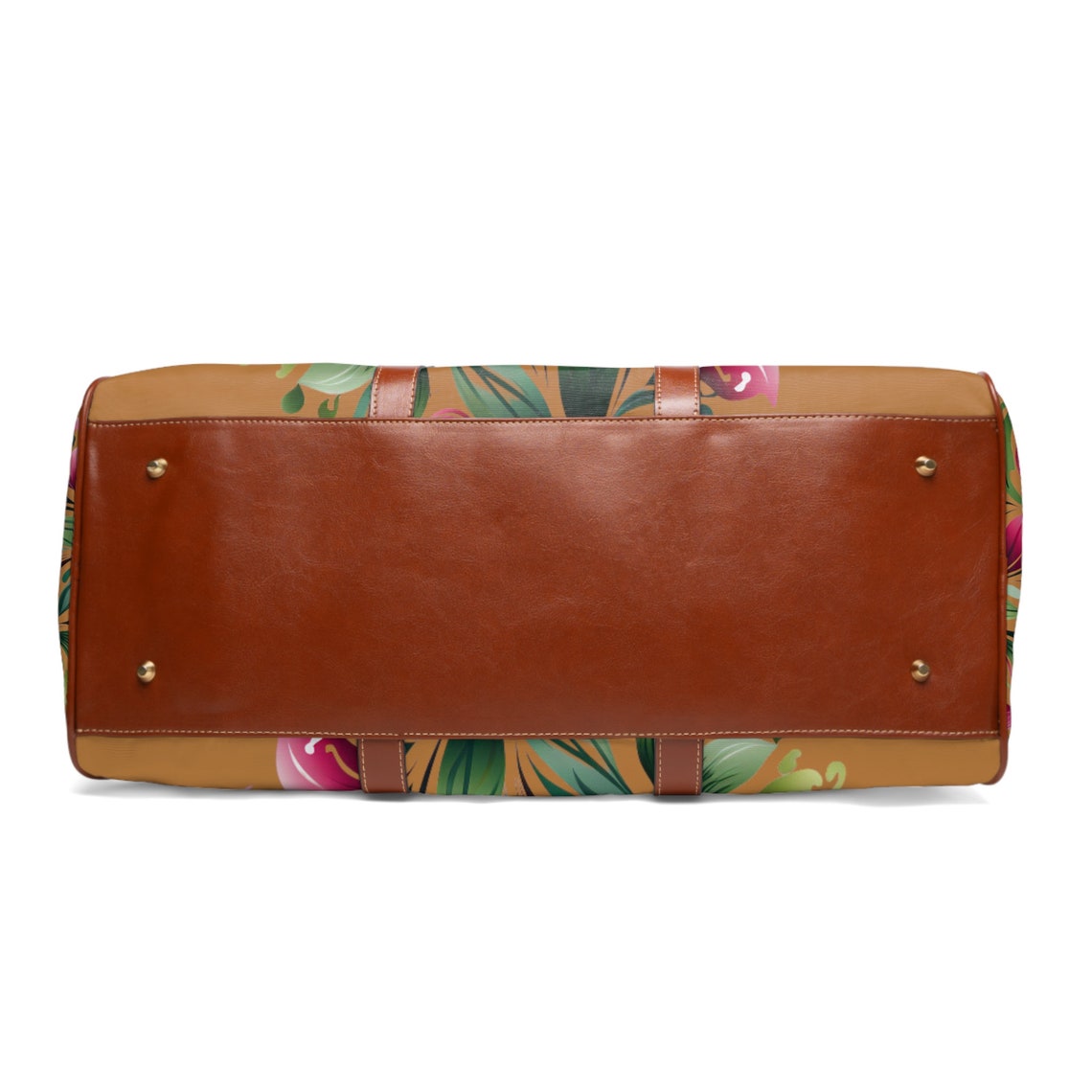 Brown Floral Weekend Trips Big Bag, Vacation Fun Leisure Waterproof ...