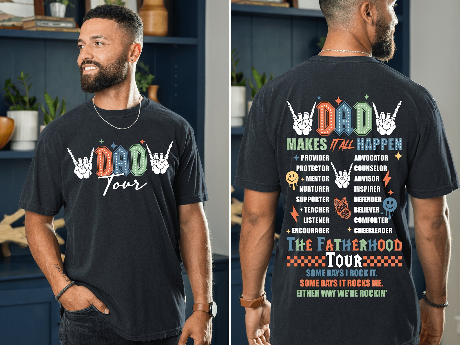 Dad Tour Tshirt, Fathers Day Rock Tshirt, Rock Band Dad Shirt, World ...