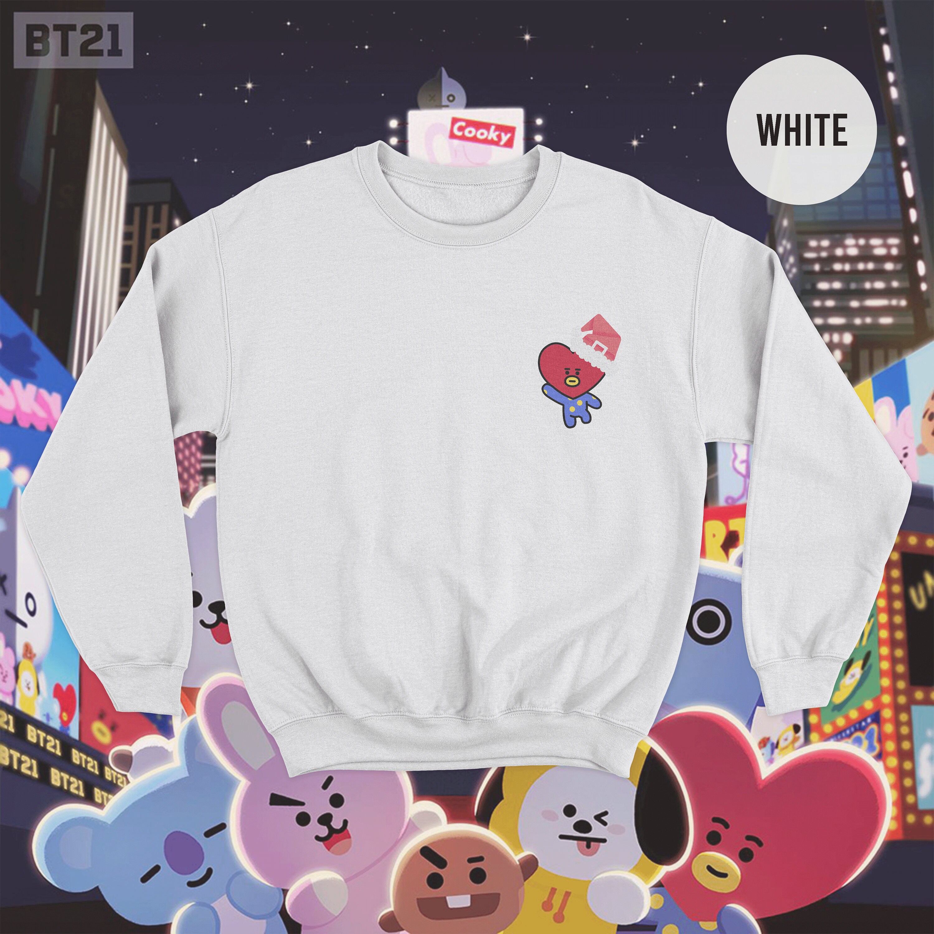 BTS BT21 Christmas Sweatshirt, Cute Kpop Shirt, BT21 All Characters ...
