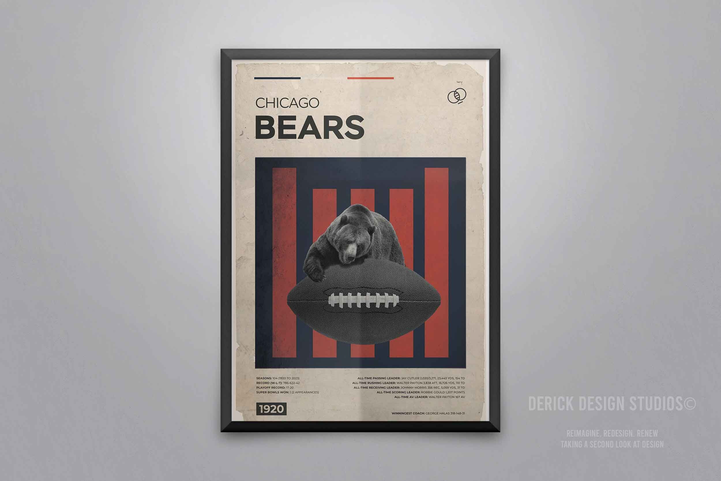 Chicago Bears Poster Midcentury Modern Minimalist Art Print - Etsy