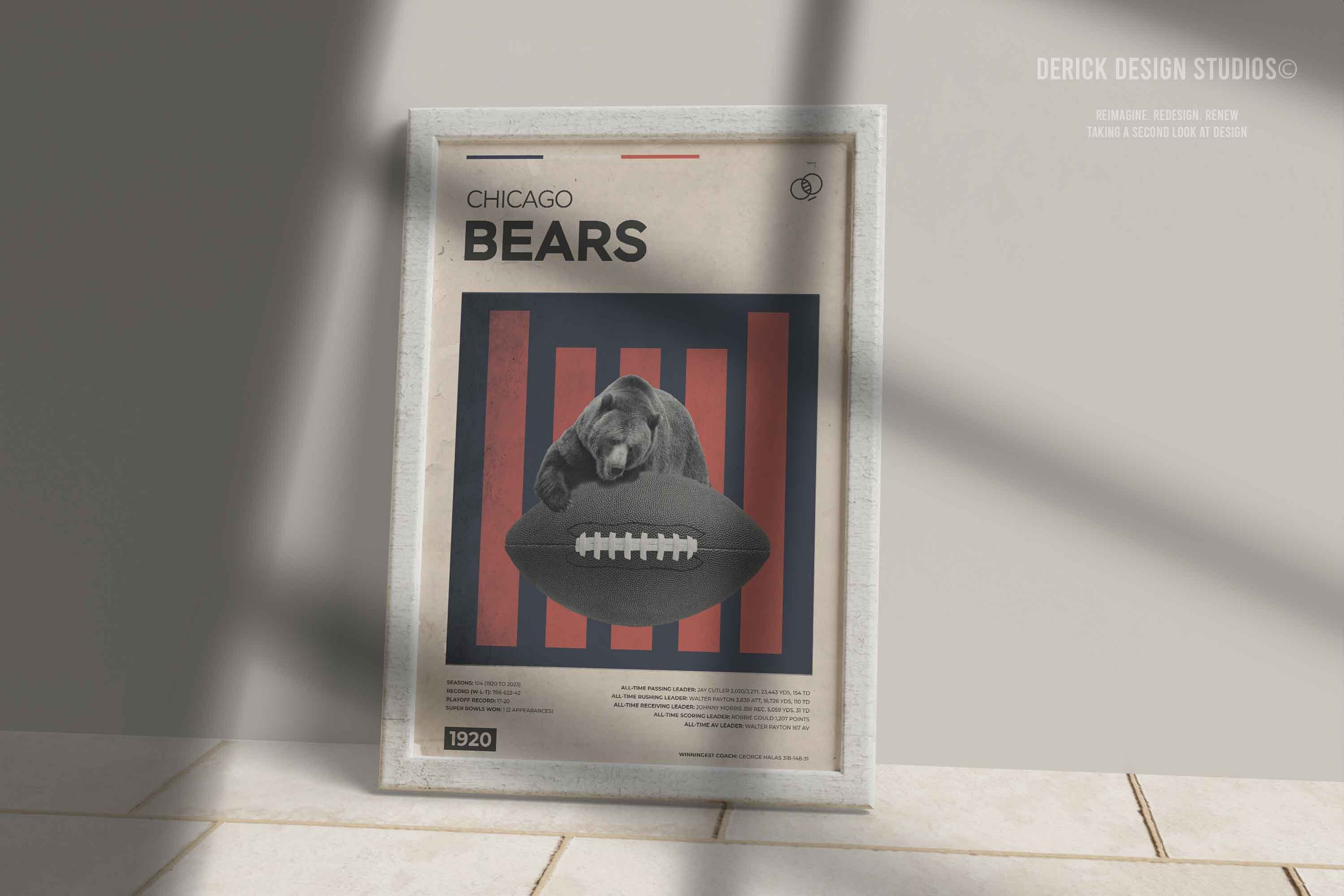 Chicago Bears Poster Midcentury Modern Minimalist Art Print - Etsy