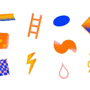 40 Vector Shapes and Patterns | Wacky & Whimsical Asset Pack| Digital ...