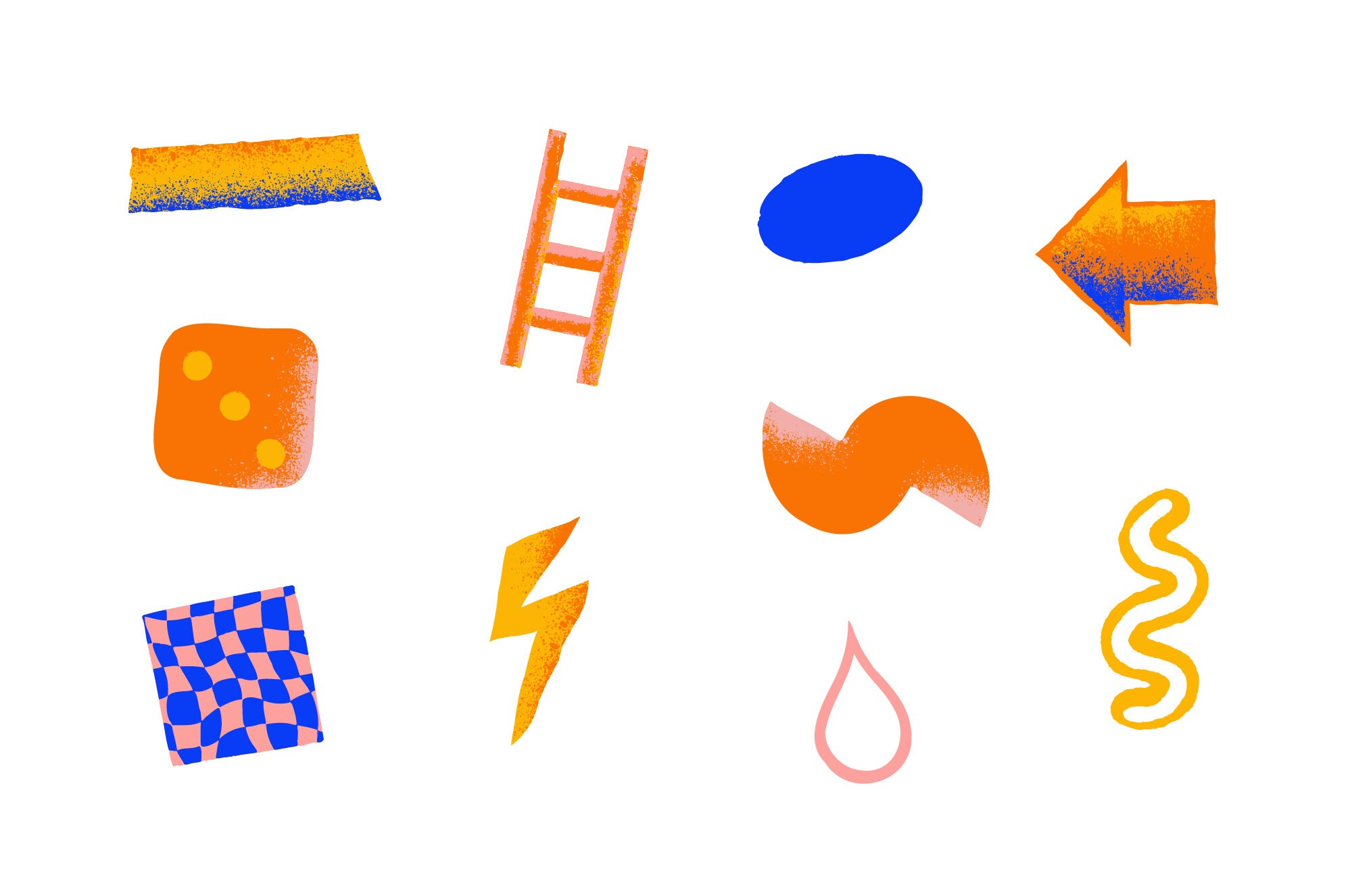 40 Vector Shapes and Patterns | Wacky & Whimsical Asset Pack| Digital ...