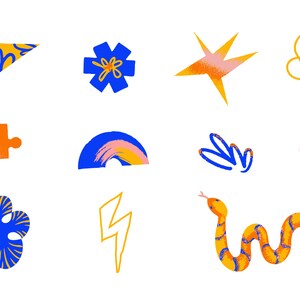 40 Vector Shapes and Patterns | Wacky & Whimsical Asset Pack| Digital ...