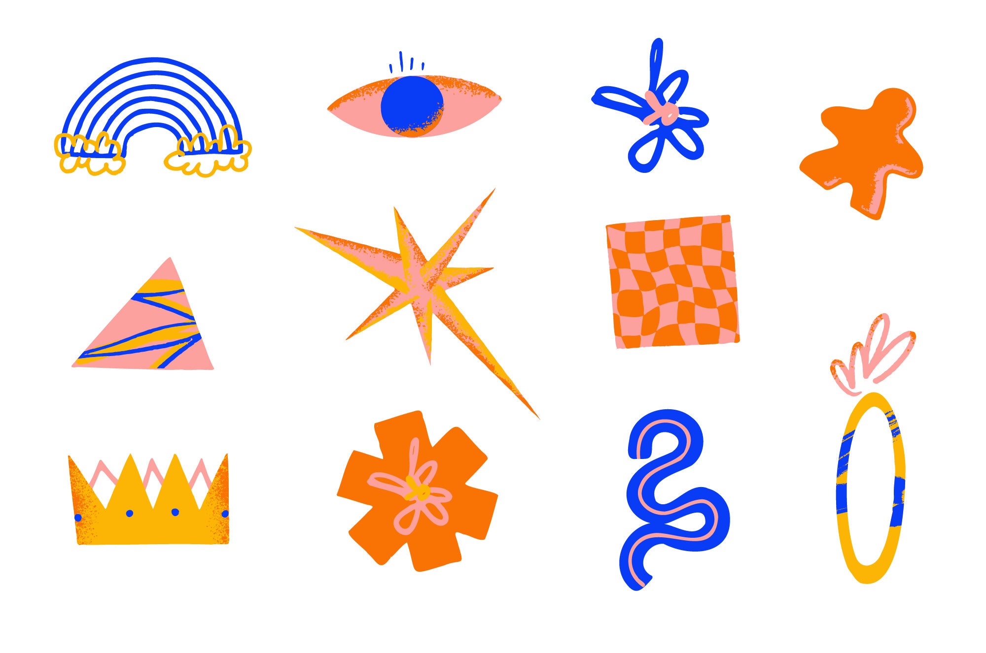 40 Vector Shapes and Patterns | Wacky & Whimsical Asset Pack| Digital ...