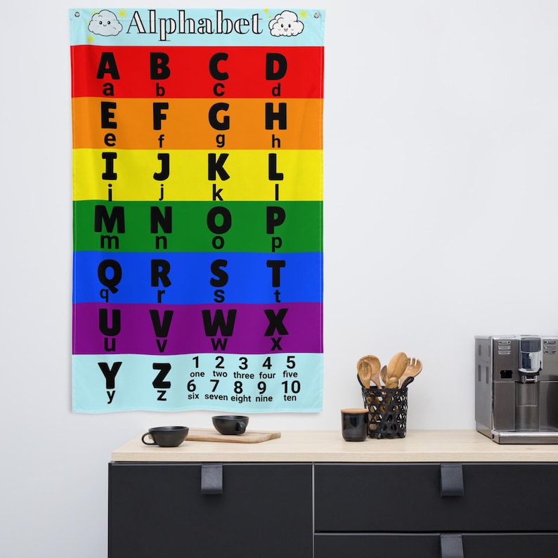 Alphabet and Number Chart Flag - Etsy
