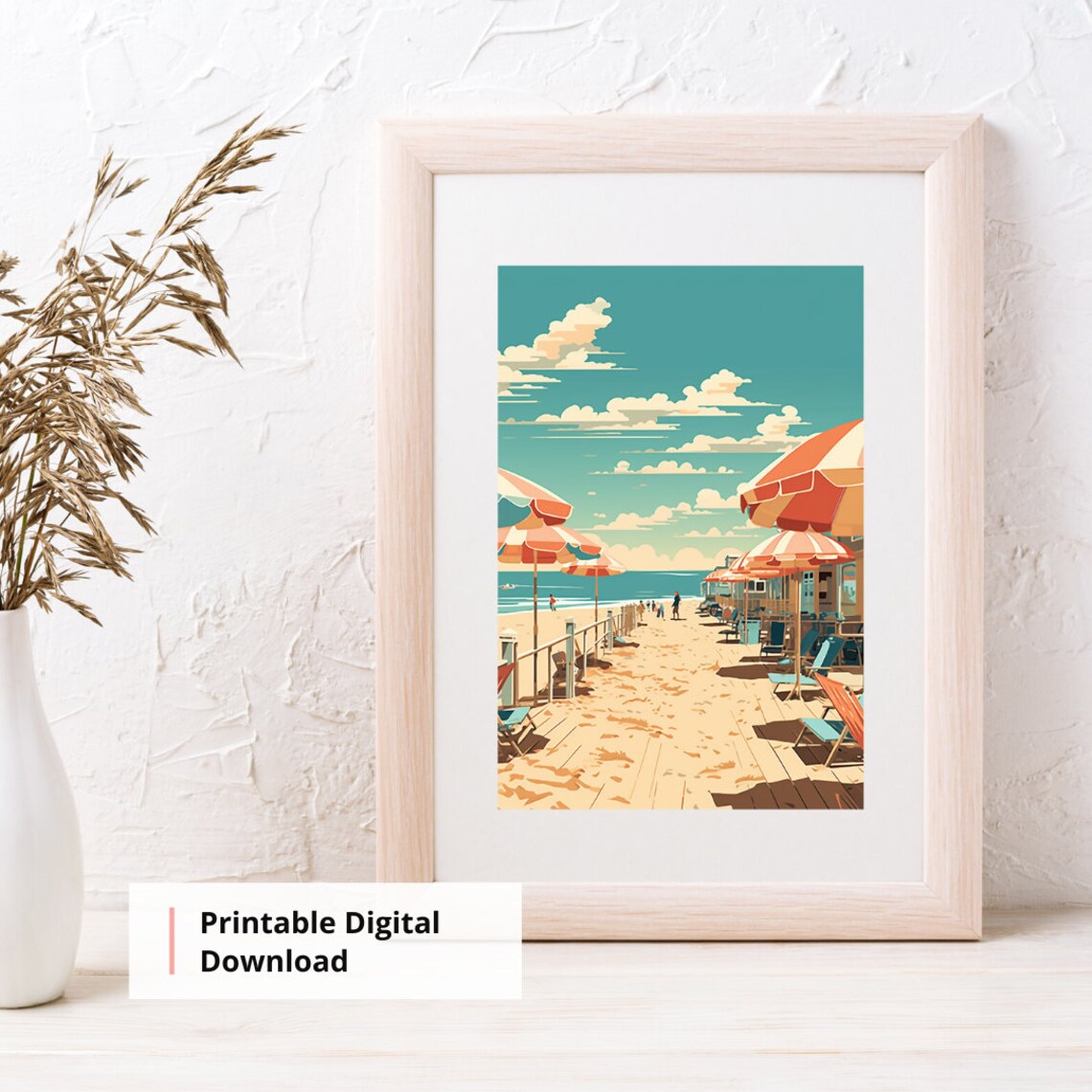 Digital Download, Printable Beach Summer Poster PNG File -- Home Decor ...