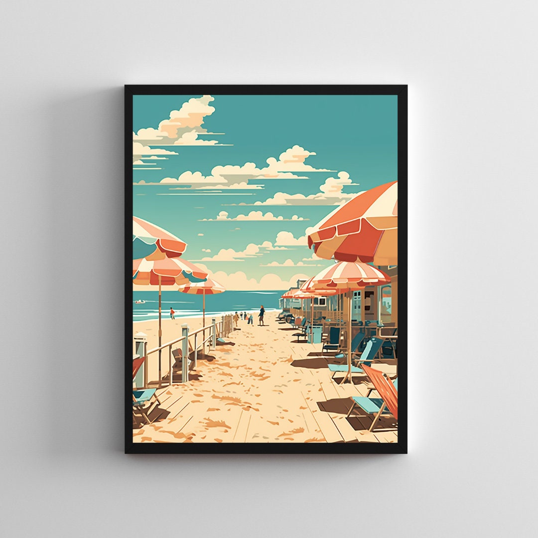 Digital Download, Printable Beach Summer Poster PNG File -- Home Decor ...