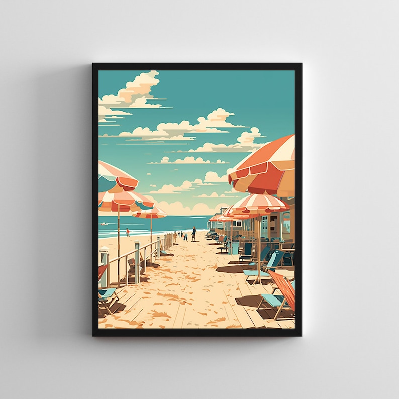 Digital Download, Printable Beach Summer Poster PNG File -- Home Decor ...