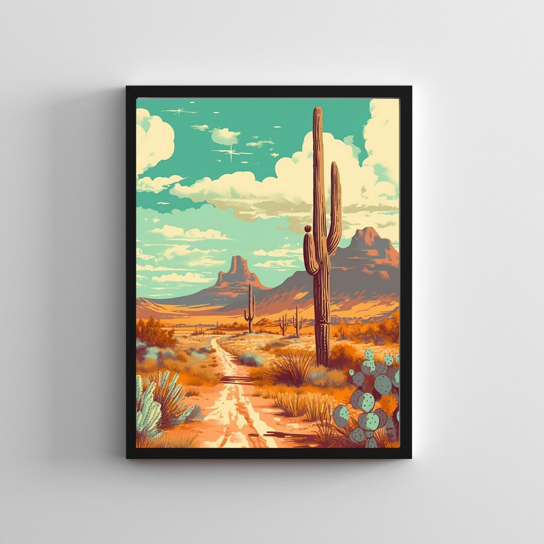 Digital Download - Desert Landscape Printable Poster -- PNG File ...