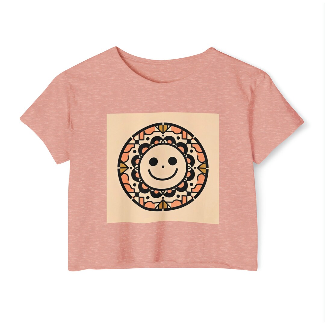 Smiling Flower Shirt, Vintage Smiley Face Trendy Graphic Shirt, Gift ...