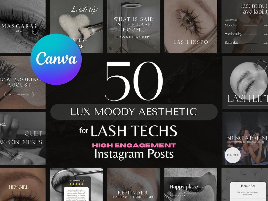 Lash Tech Instagram Posts | Canva Templates | Lash Artist | Lash Tech ...
