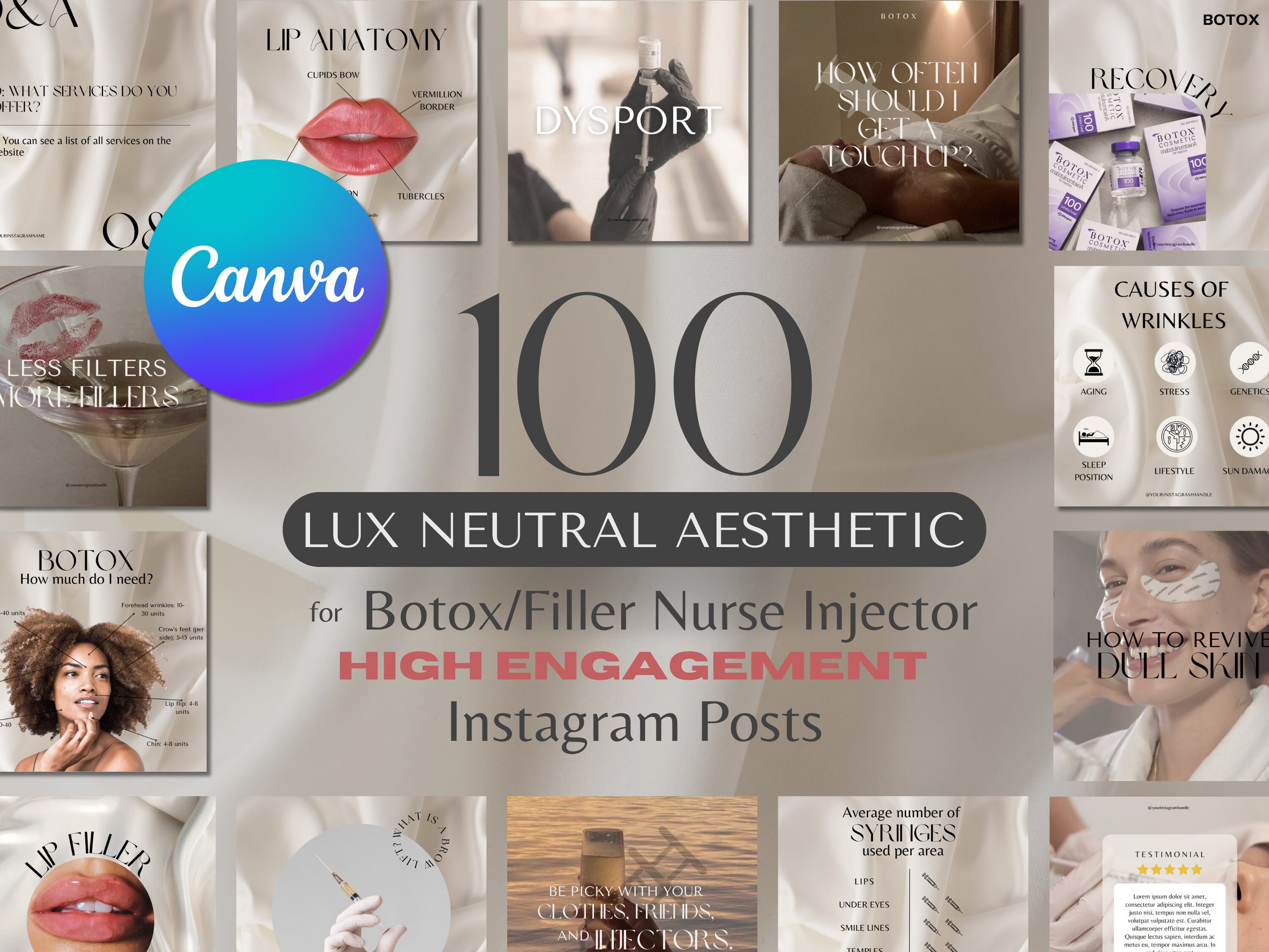 100+ Botox and Filler Instagram Templates | LUXURY NEUTRAL AESTHETIC ...