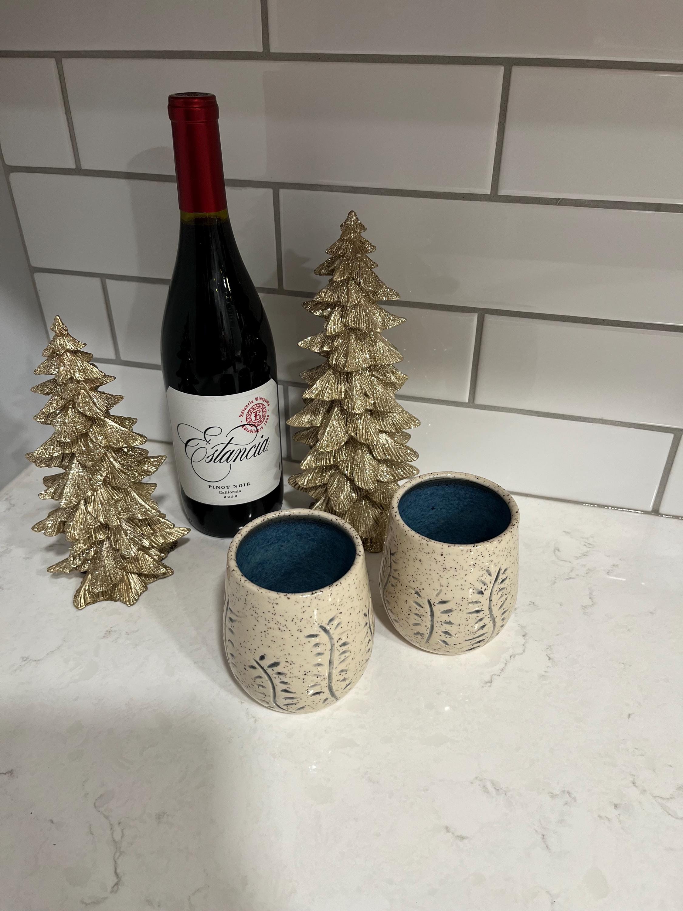 Wine Tumbler - Blue, Handmade Ceramic Pottery by Maisical Studios - Etsy