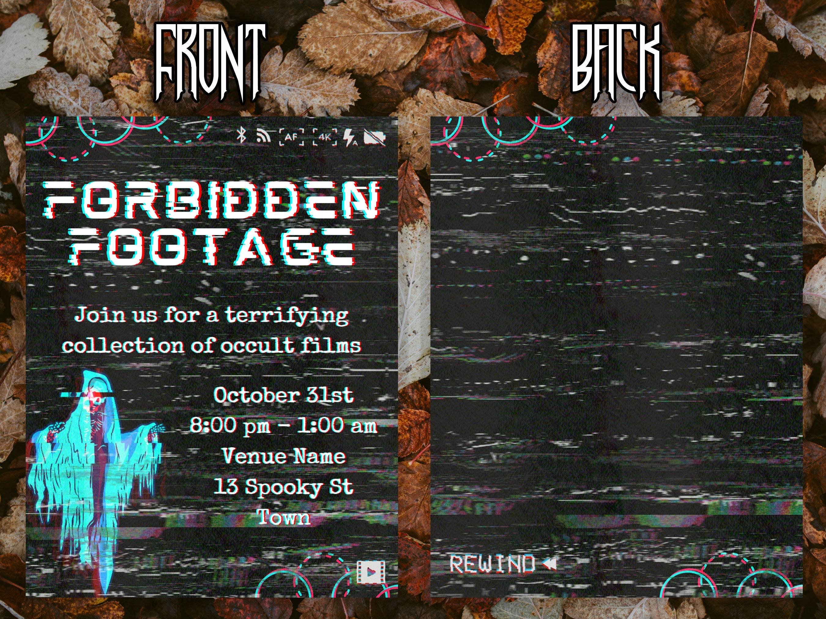 Forbidden Footage Halloween Flyer Invite, Scary Movies, Horror Movies ...