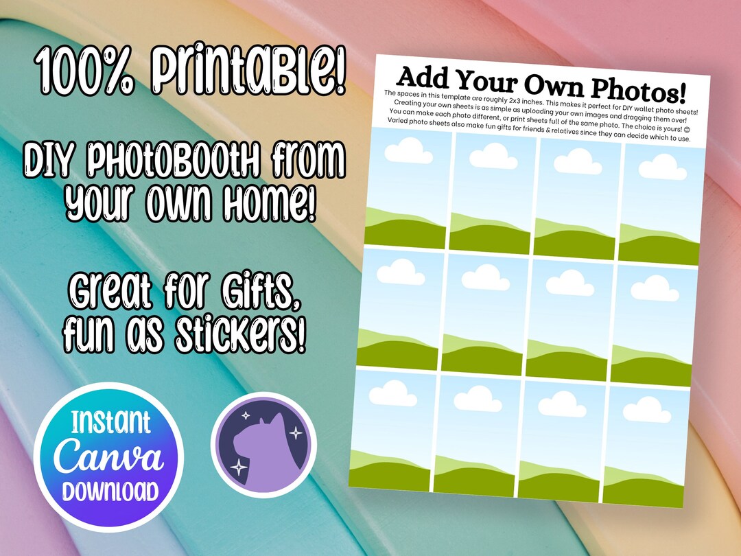 DIY Photo Sheet, DIY Photos From Home, Instant Download and Print on ...