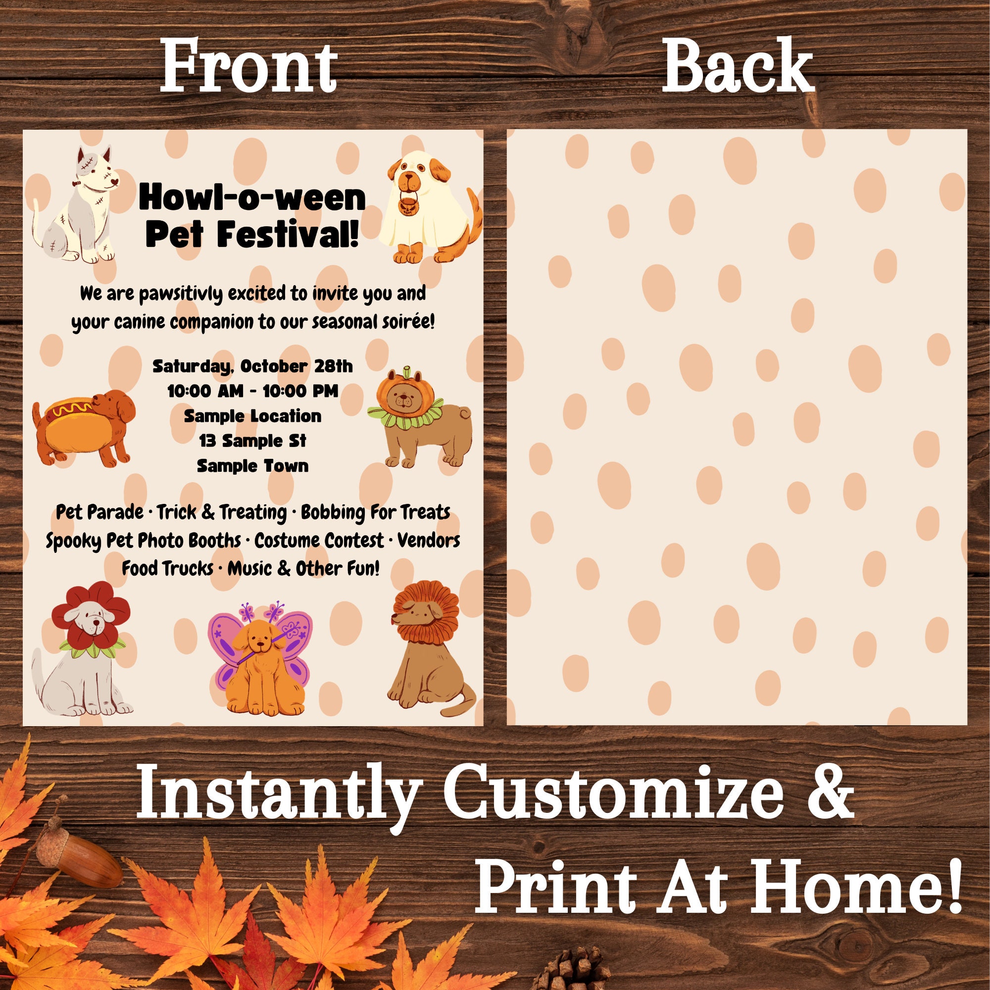 Halloween Pet Party Invite, Howloween Party, Customizable ...