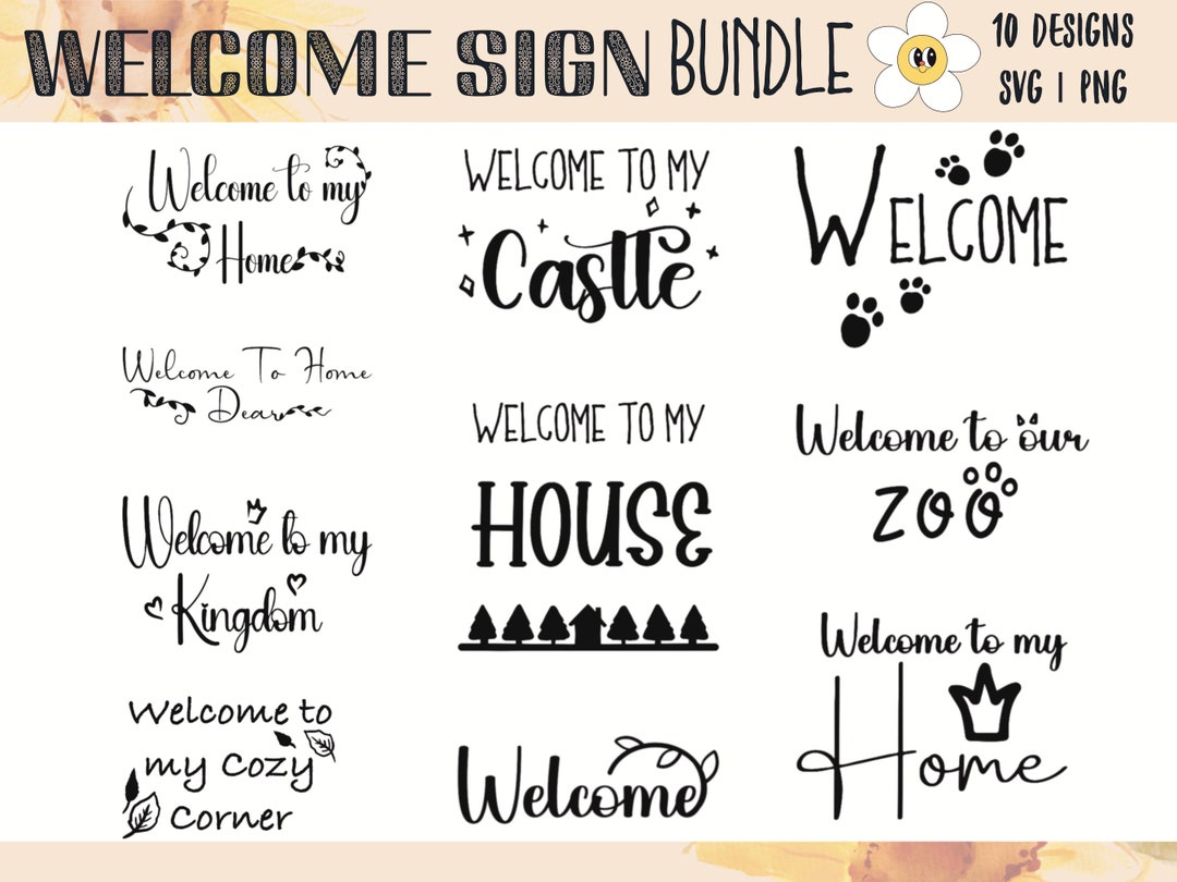 Welcome SVG Bundle, Door Hanger SVG, Cutting Board SVG, Welcome Sign ...