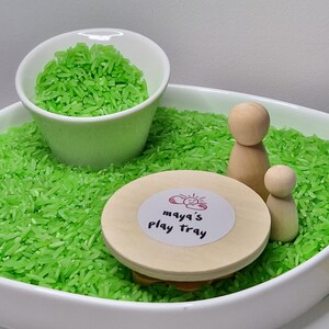 Lime Green Sensory Rice Base / Sensory Bin / Messy Play / Tuff Tray ...