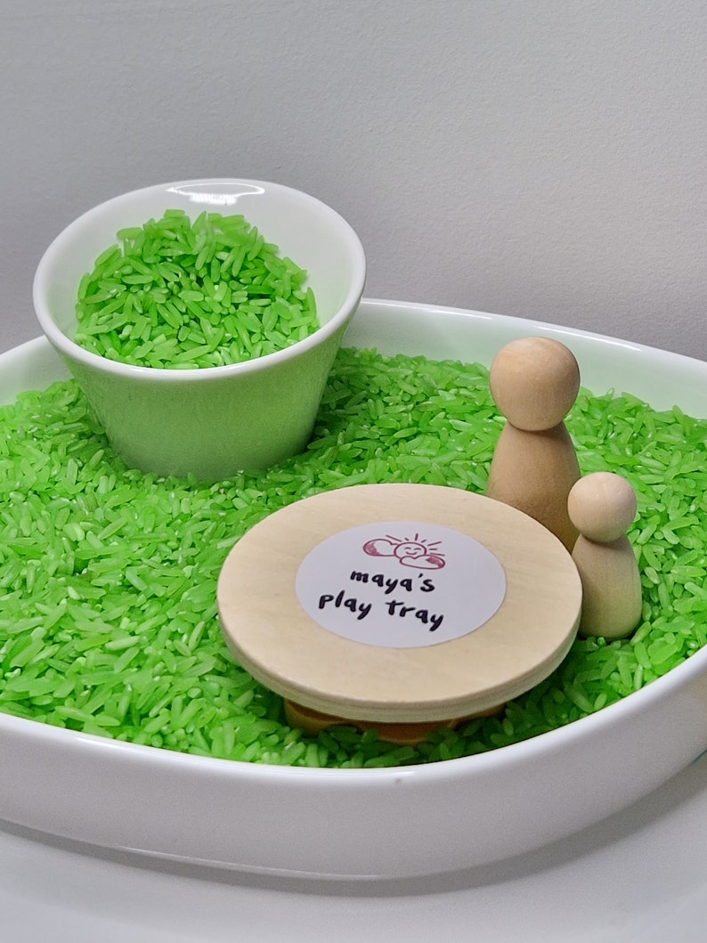 Lime Green Sensory Rice Base / Sensory Bin / Messy Play / Tuff Tray ...