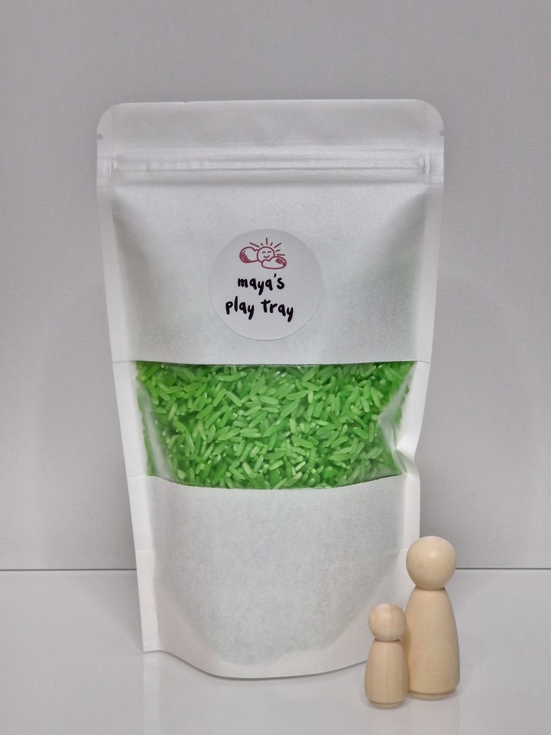 Lime Green Sensory Rice Base / Sensory Bin / Messy Play / Tuff Tray ...