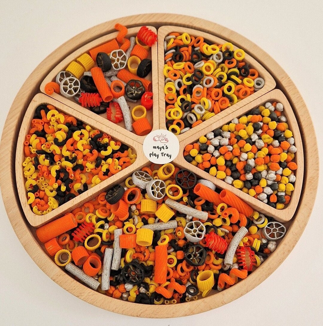 Construction Sensory Play Mix / Coloured Pasta Hoops, Pasta Shapes ...