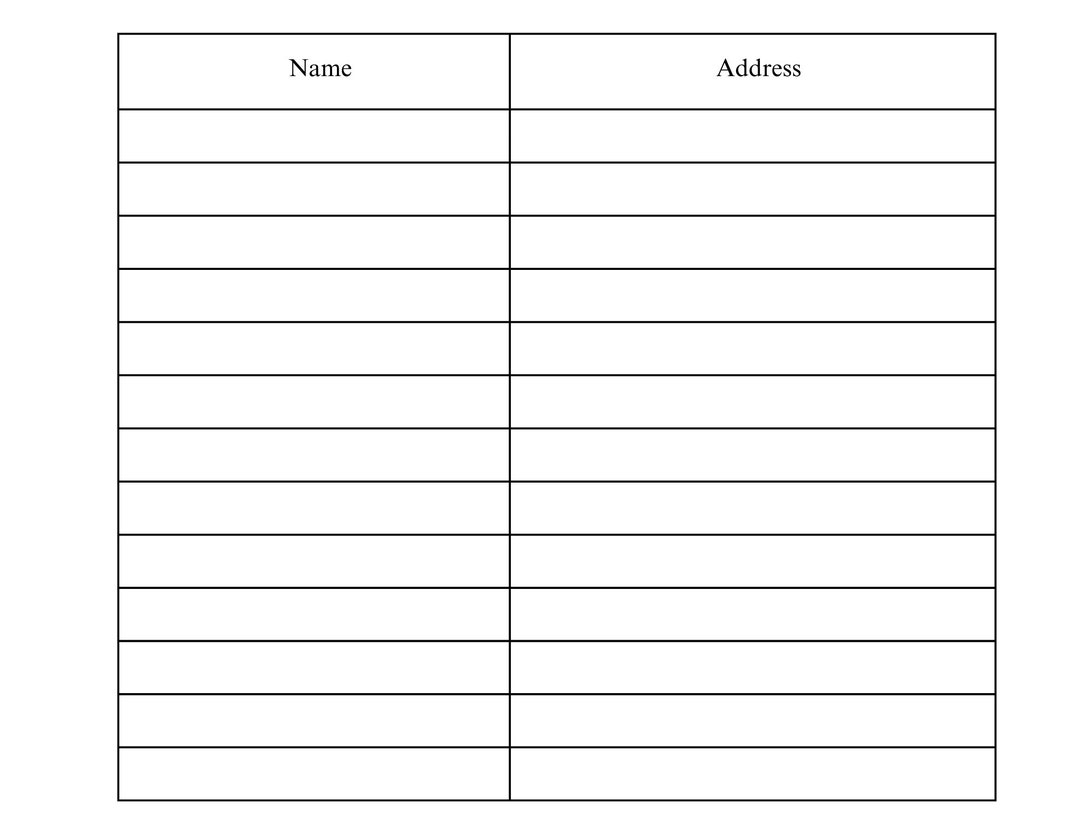 Printable Sign-in Sheet Digital Download Name/address - Etsy