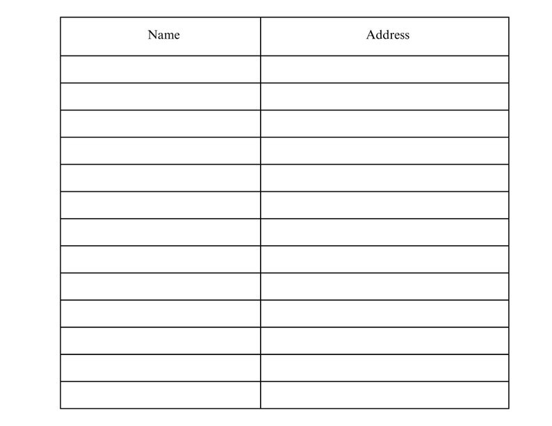 Printable Sign-in Sheet Digital Download Name/address - Etsy