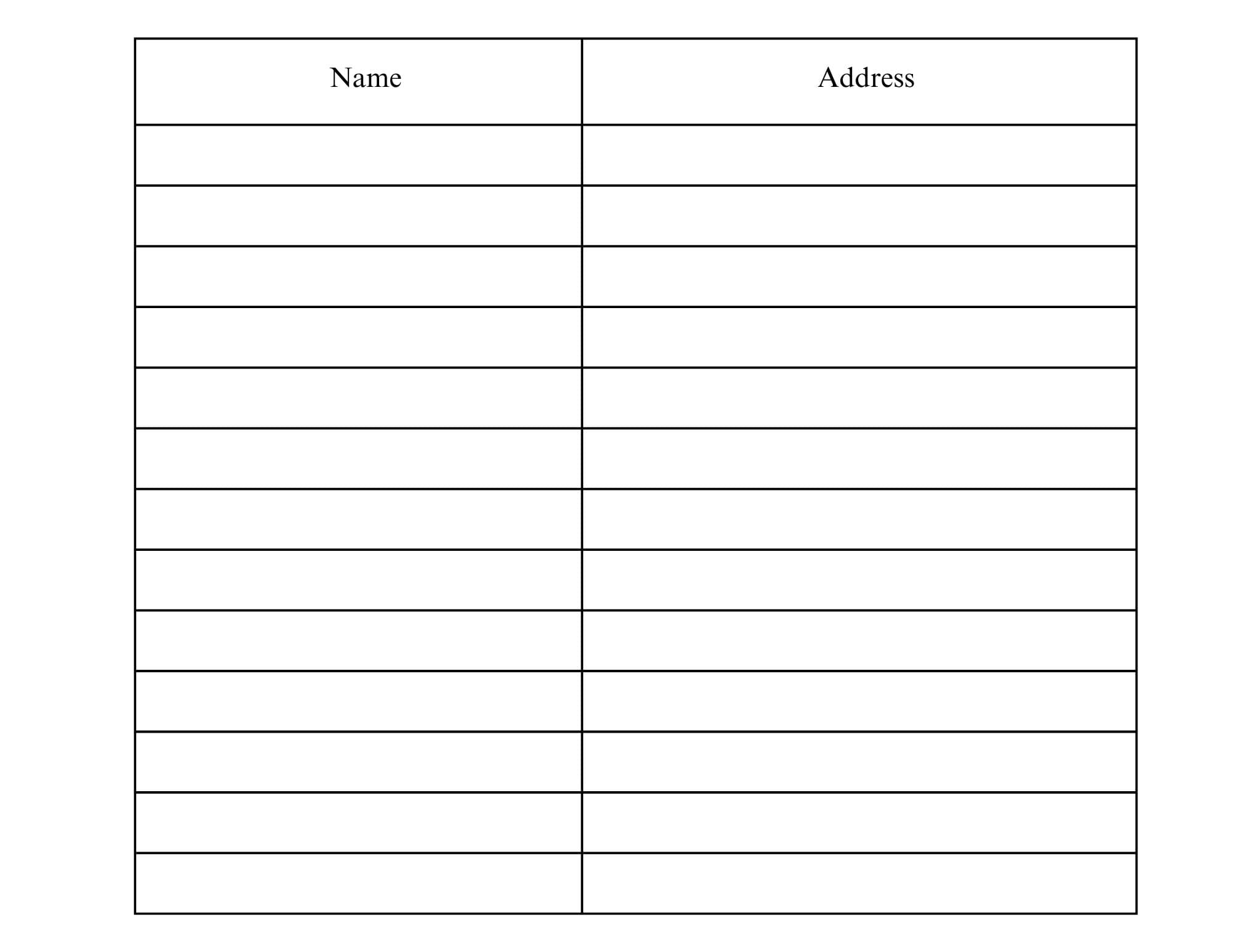 Printable Sign-in Sheet Digital Download Name/address - Etsy