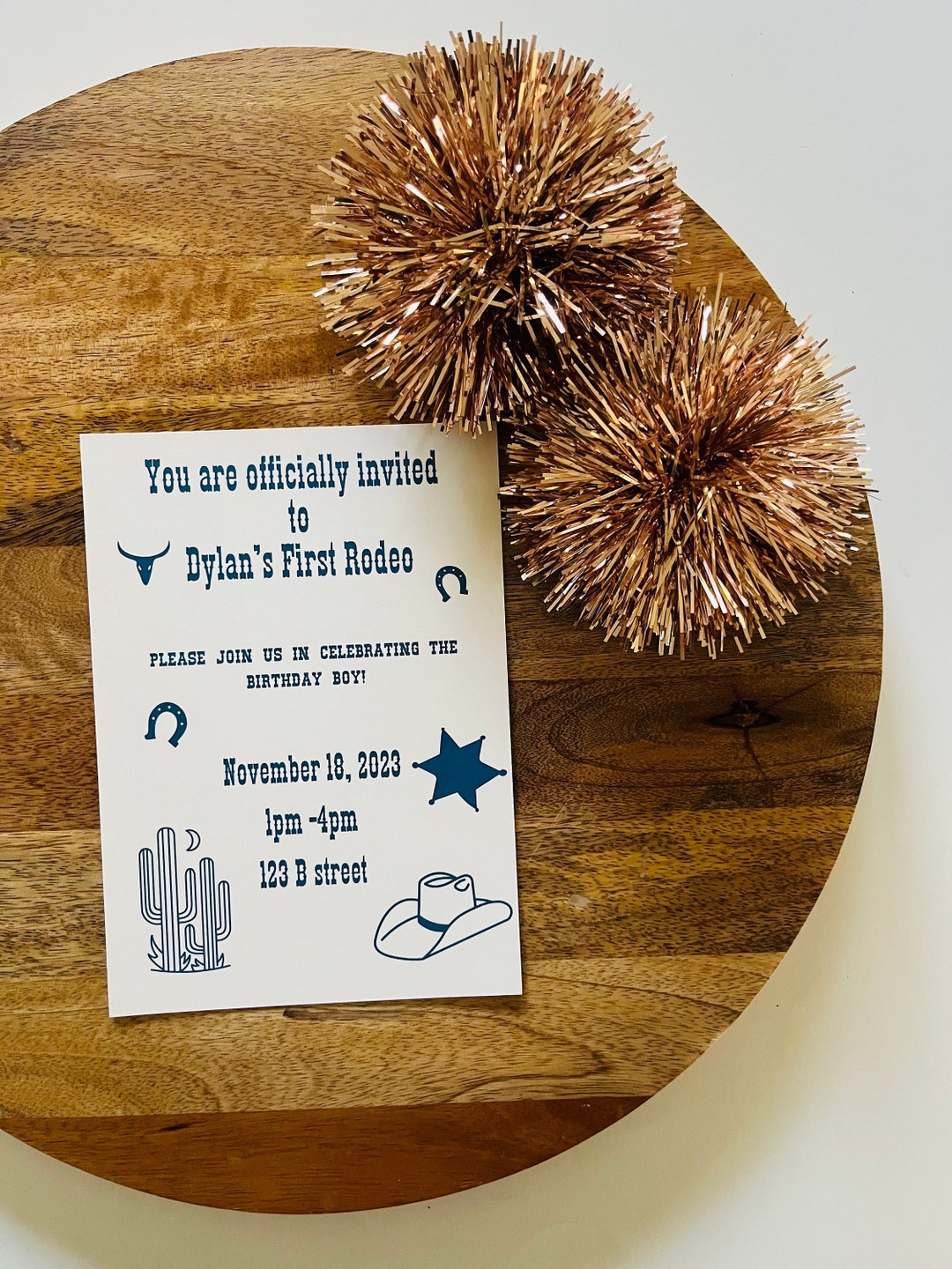 Invitación de cumpleaños de rodeo Invitación de fiesta de - Etsy España