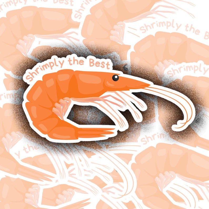 Shrimply the Best Vinyl Sticker - Etsy