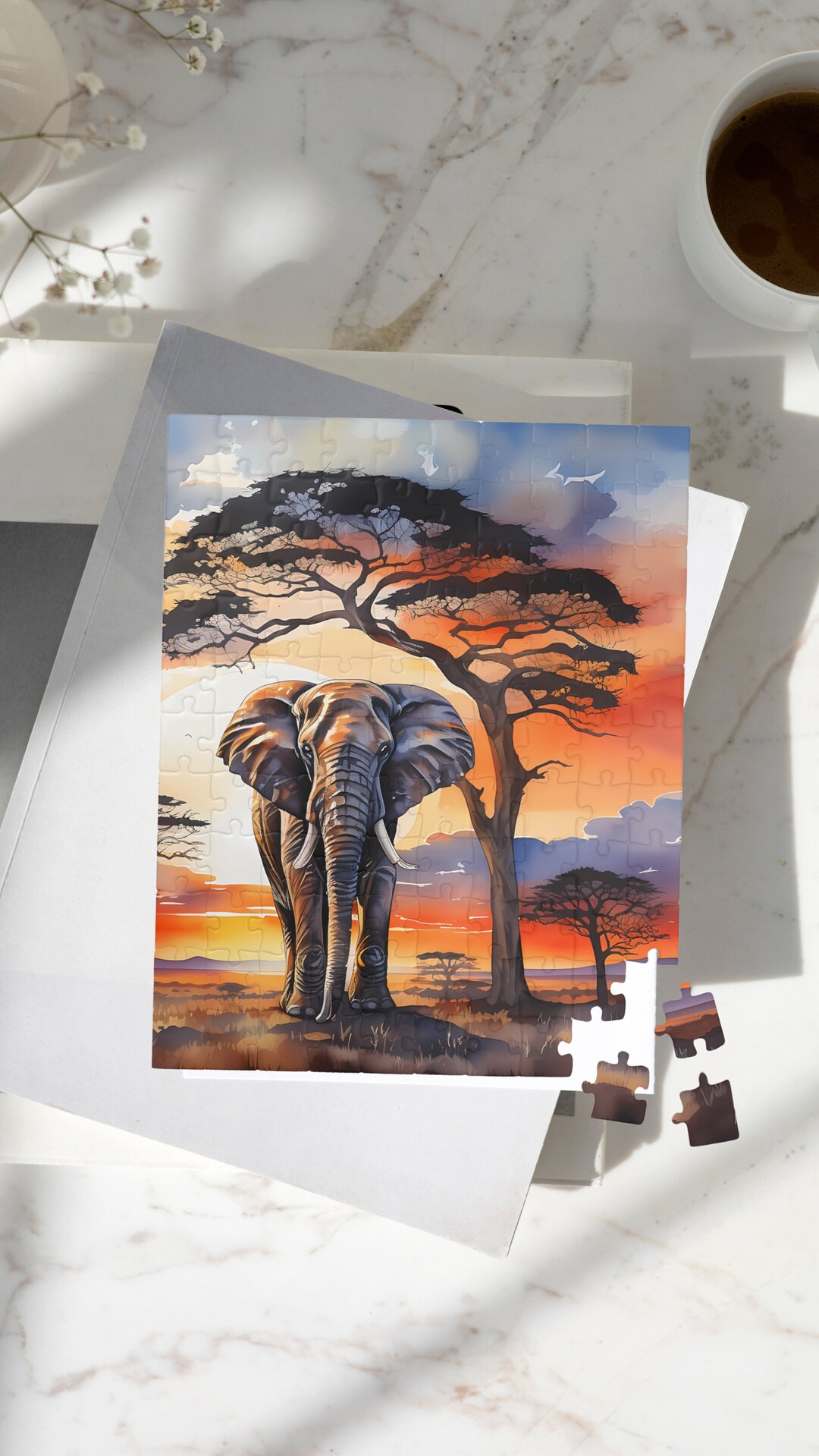 Puzzle, Elephant, Paper Mosaic, 1000 Pieces, Unique Jigsaw, Family ...