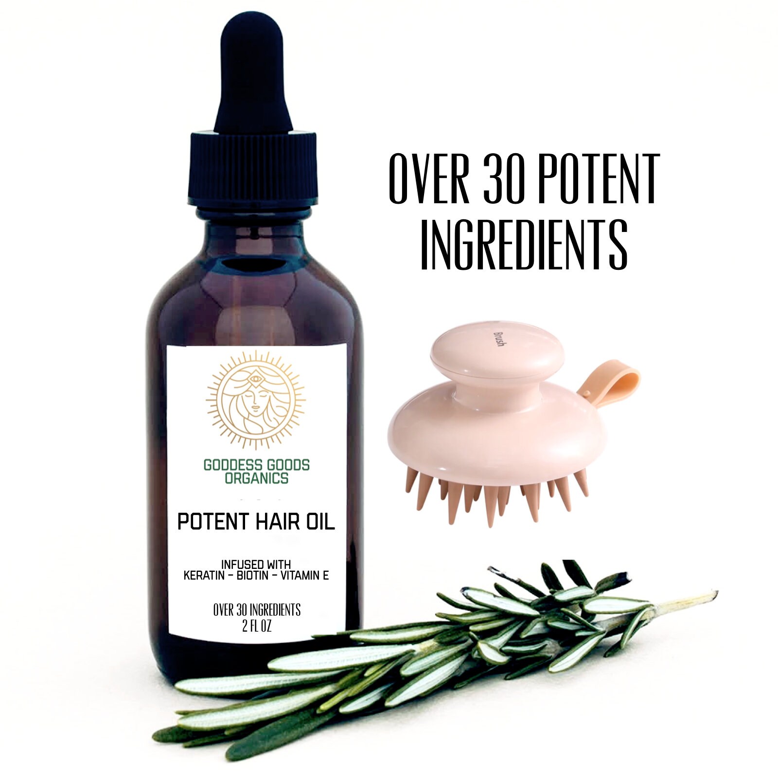 Rosemary Hair Oil, Organic Natural Hair Grow Oil, Fast and Effective ...
