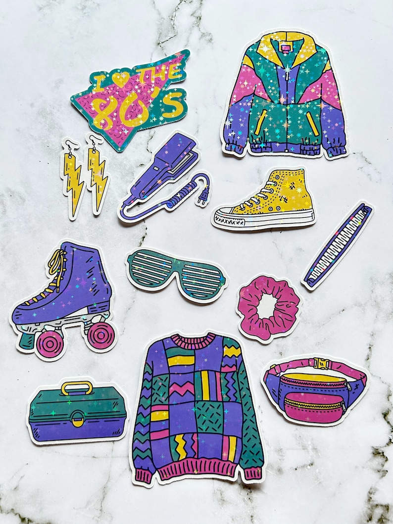 80s Themed Stickers, 80's Babies, Retro Stickers,vintage Stickers,born ...