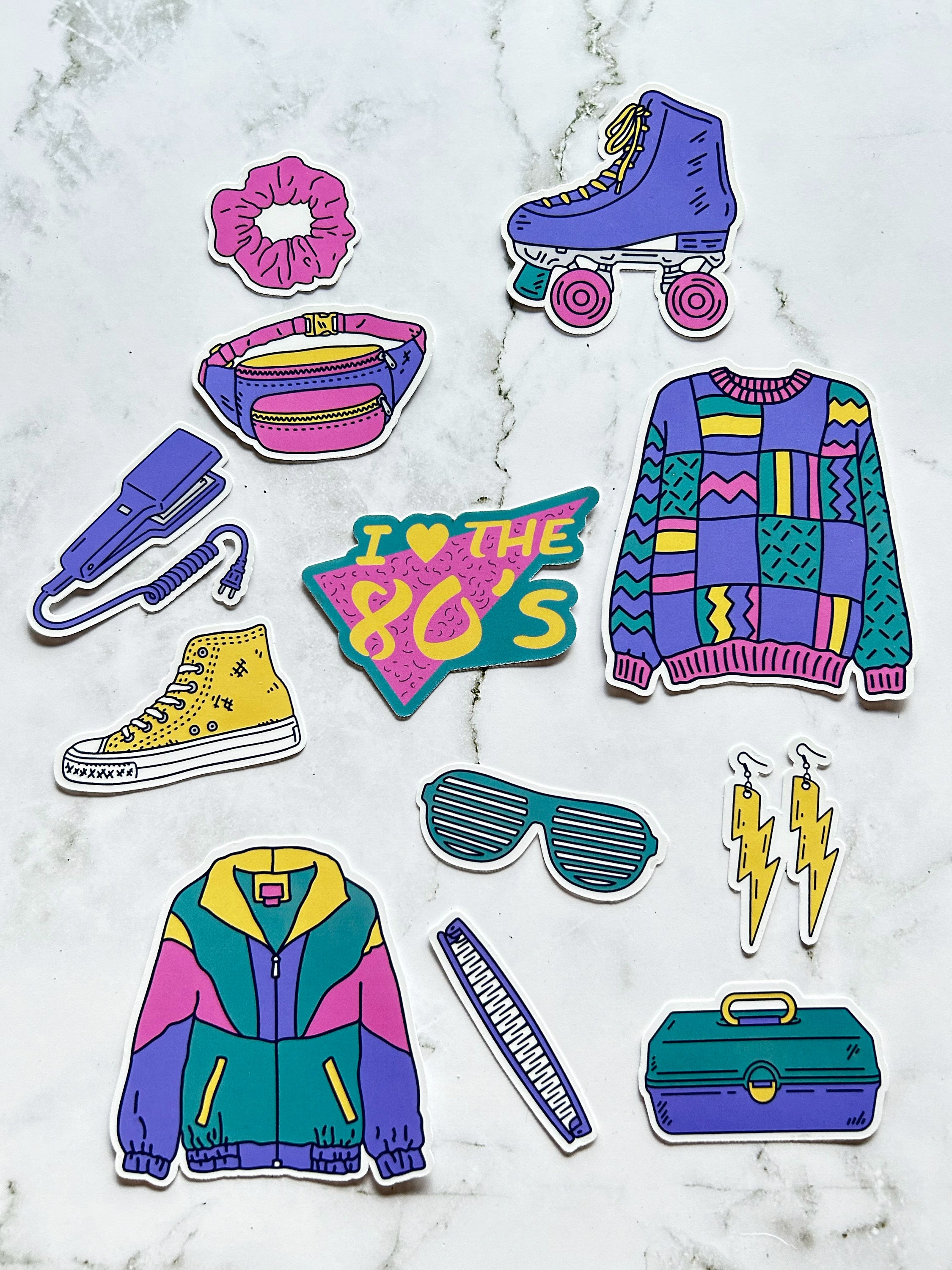 80s Themed Stickers, 80's Babies, Retro Stickers,vintage Stickers,born ...