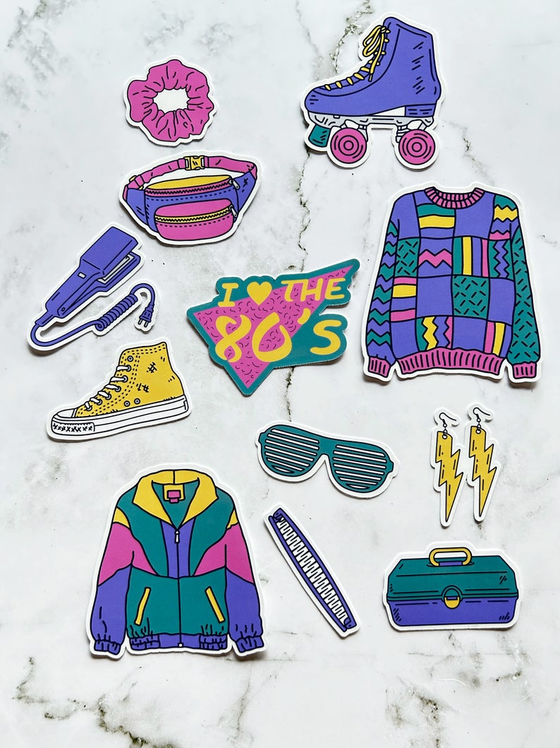 80s Themed Stickers, 80's Babies, Retro Stickers,vintage Stickers,born ...