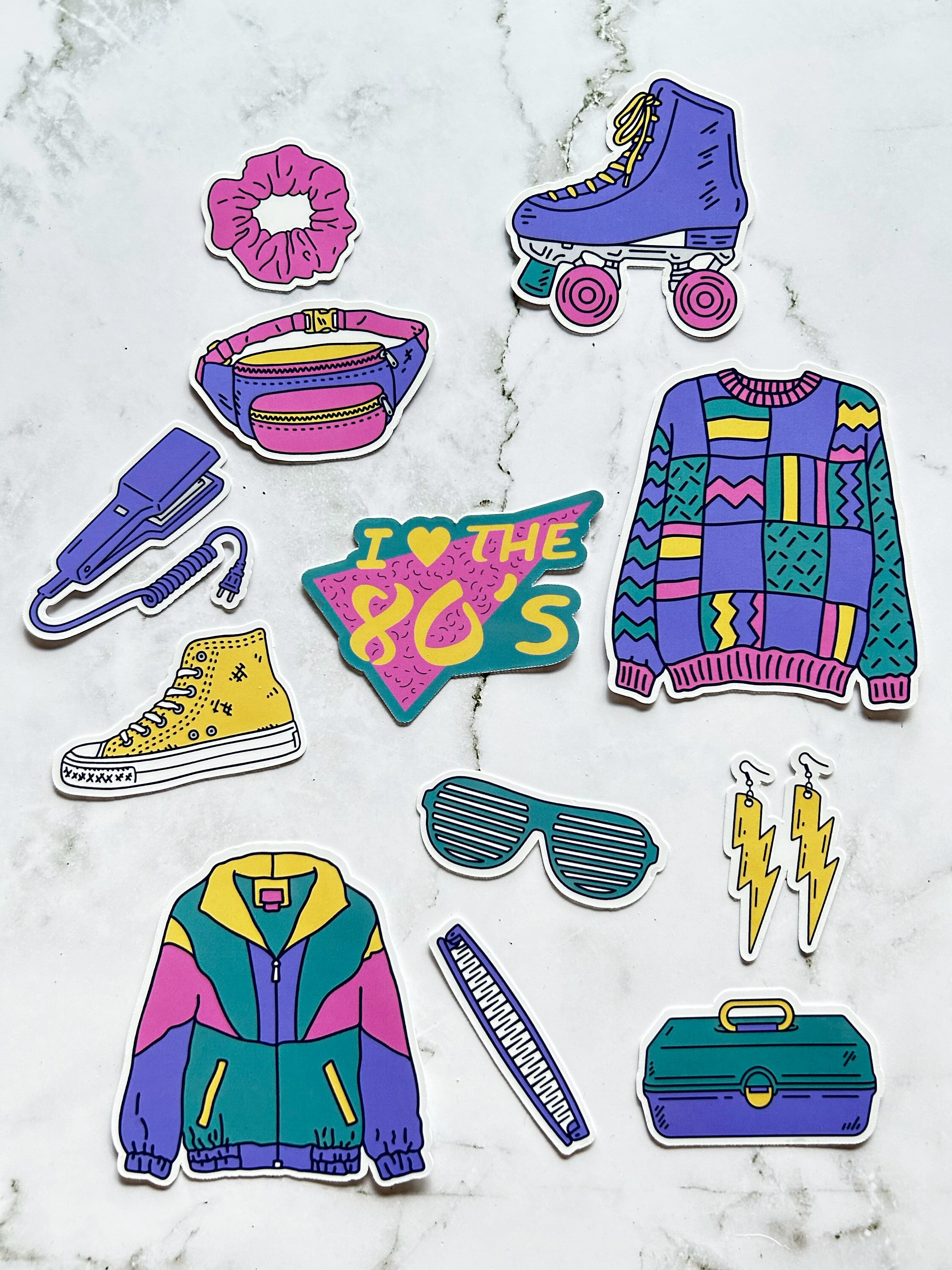 80s Themed Stickers, 80's Babies, Retro Stickers,vintage Stickers,born ...