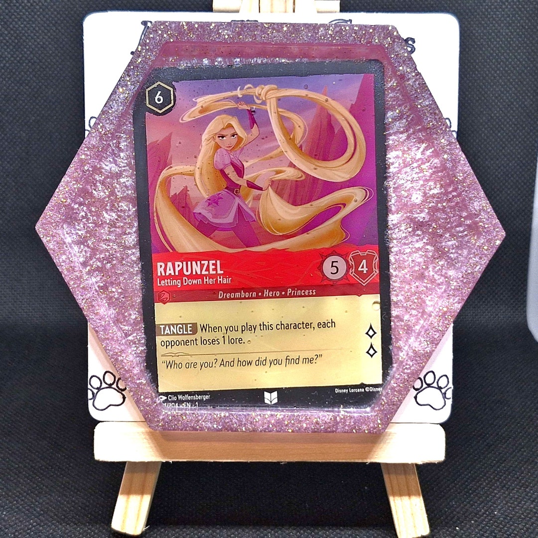 Disney Lorcana Rapunzel TCG Card Resin Coaster, Glitter, Trinket, Token ...